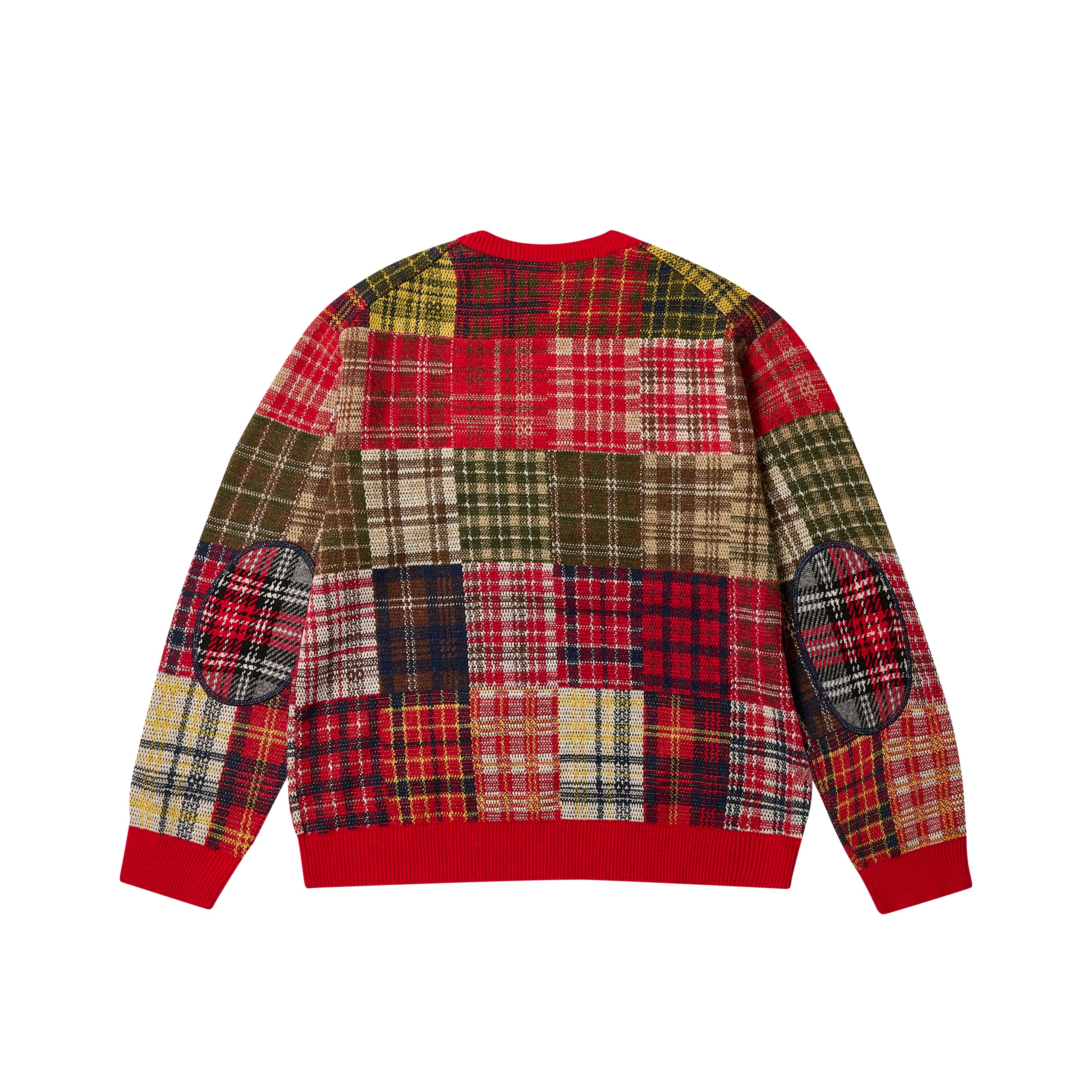Palace Beams Plus Crew Knit Patchwork Jacquard Red - Palace Palace Beams Plus Crew Knit Patchwork Jacquard Red - Palace